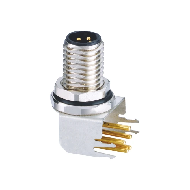 M8 Male Pcb Mount Connector,90 Degree Pcb Mount M8 Connector,Right ...