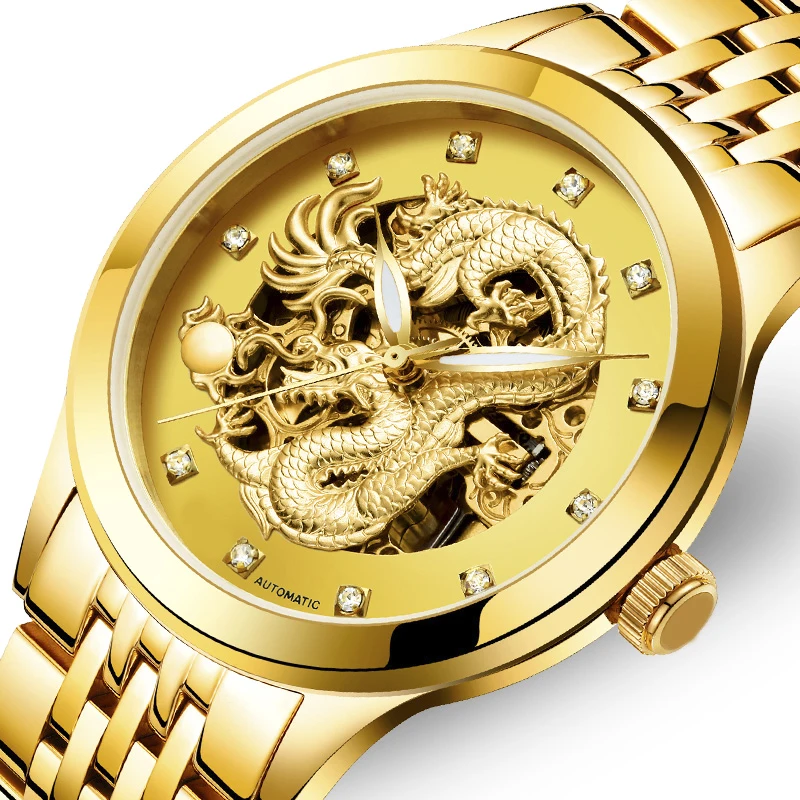 Factory Wholesale Men Watches Dragon Design Mechanical Watch Men ...