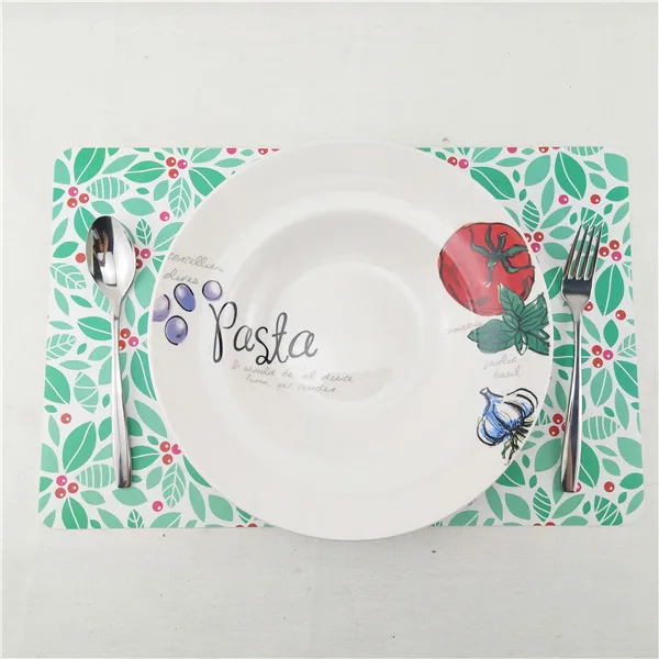 Italian Pasta Plate - Durable Porcelain with Vegetable Decal