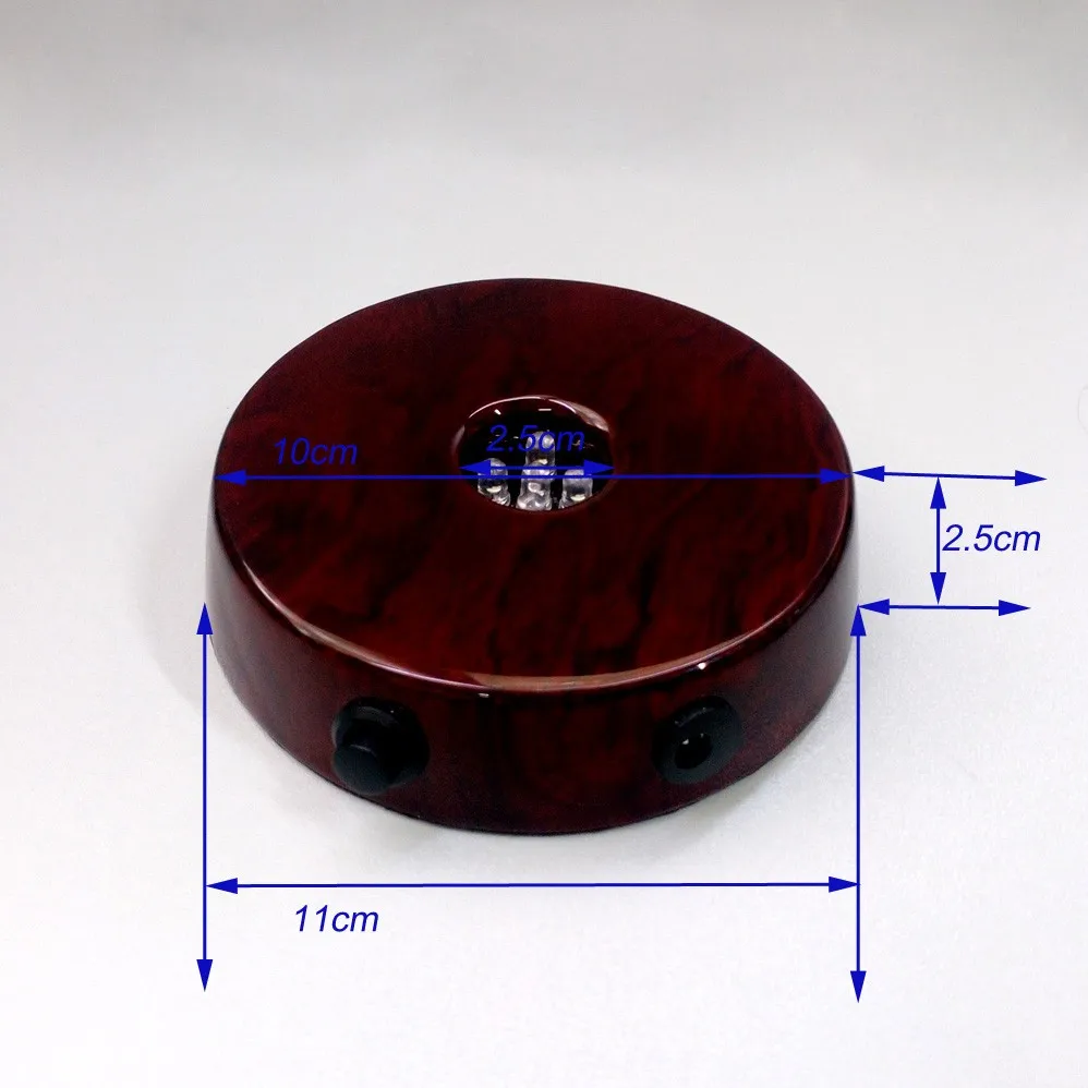 Electrical Round Cherry Lacquer Finish Decorative Wooden Led Light Base ...