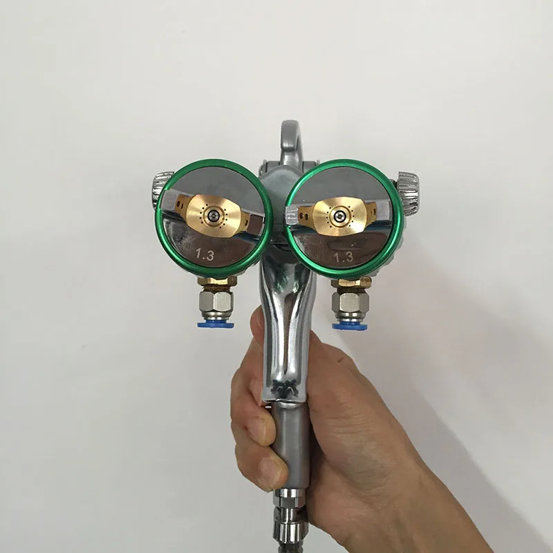 1189 공압 이중 노즐 스프레이 건 나노 크롬 페인팅 건 고압 피드 에어 듀얼 헤드 스프레이 페인트 총 Buy 스프레이 페인트 총듀얼 헤드 스프레이 페인트 총공기