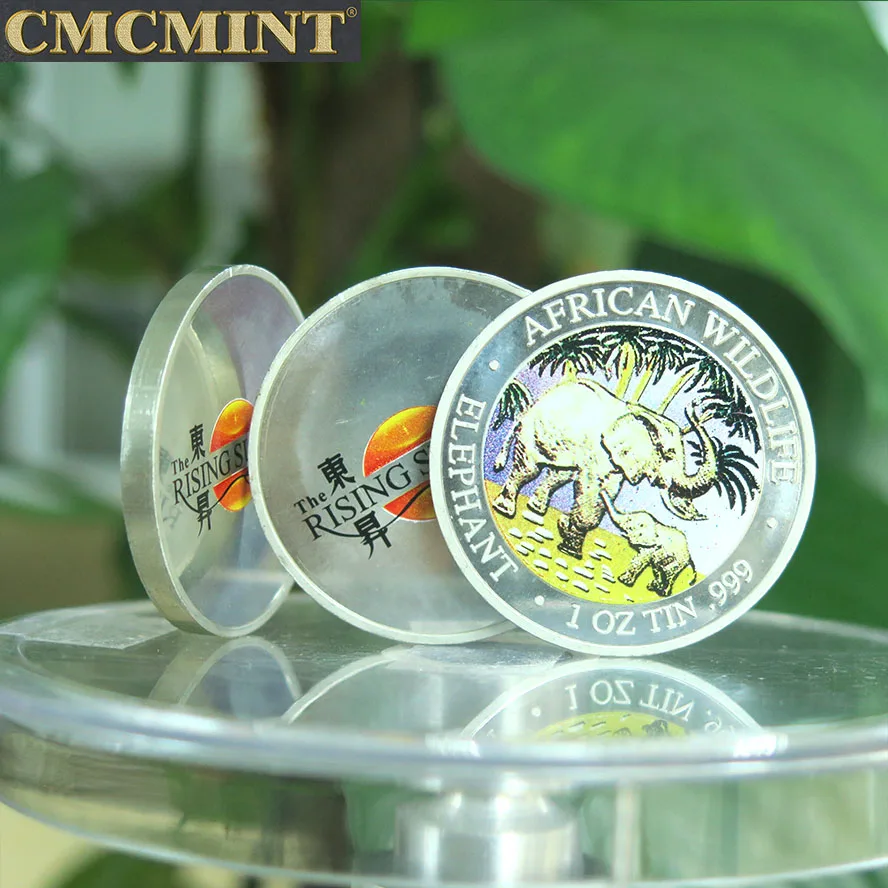 Metal Tins Wholesale 1 oz 999 Fine Tin Elephant Round Bullion Coin A153 ...
