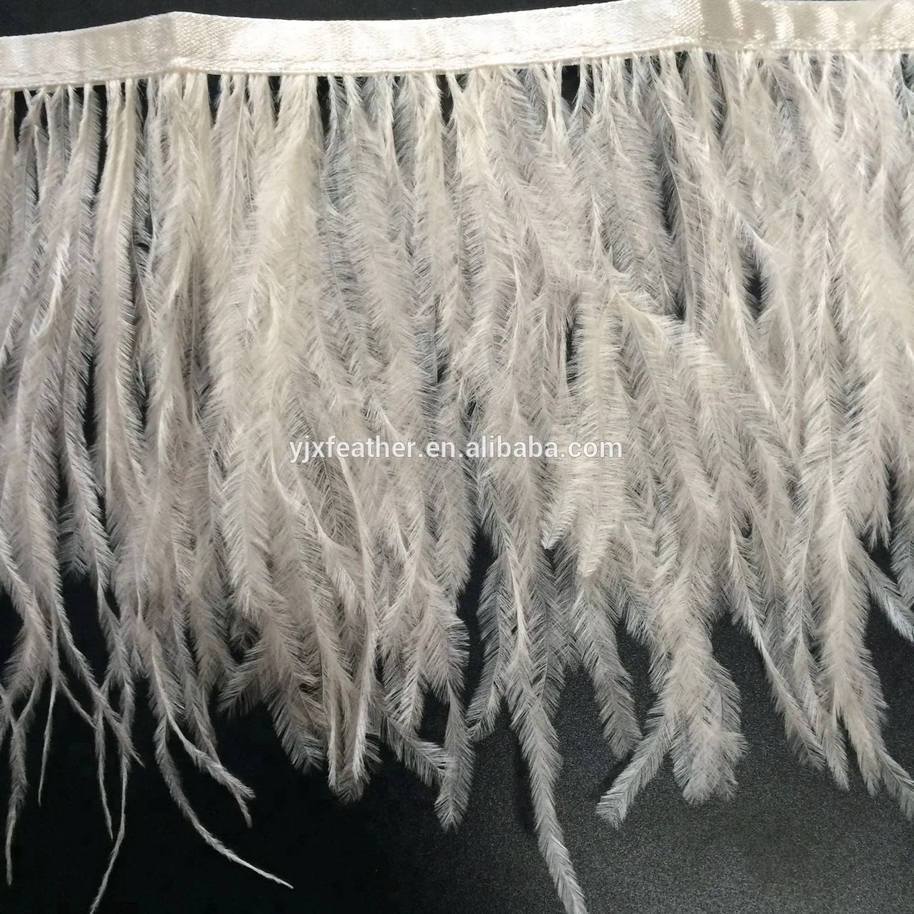 Wholesale 10-15cm Colour Feather Fabric Lace - Ostrich Trim