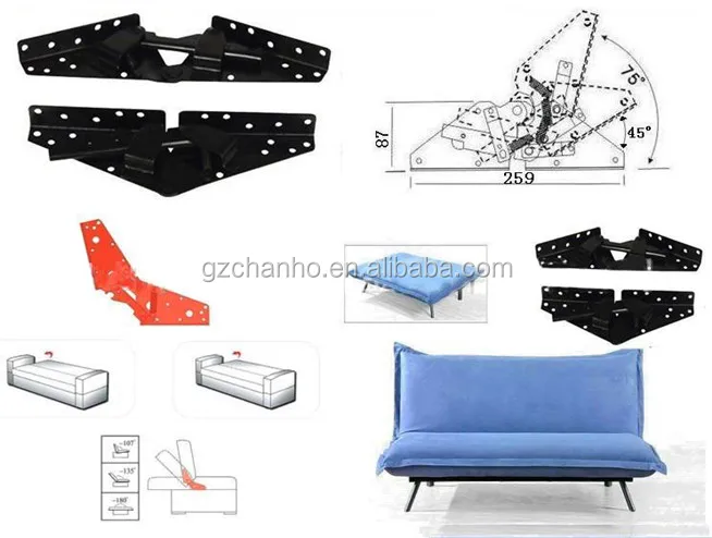 2025 Click Clack Sofa Bed Hinge Furniture Hinge Black 3 Gears Angle ...