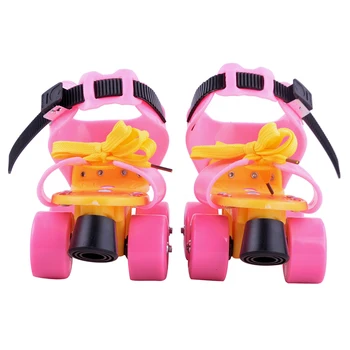 Kids Adjustable Sepatu Road 4 Wheels Dry Roller Skates Attach To Shoes ...