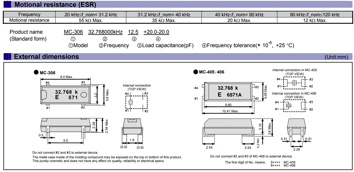Epson 32.768khz Smd Crystal Oscillator Mc-306 32.7680ka-ag3 Rohs ...