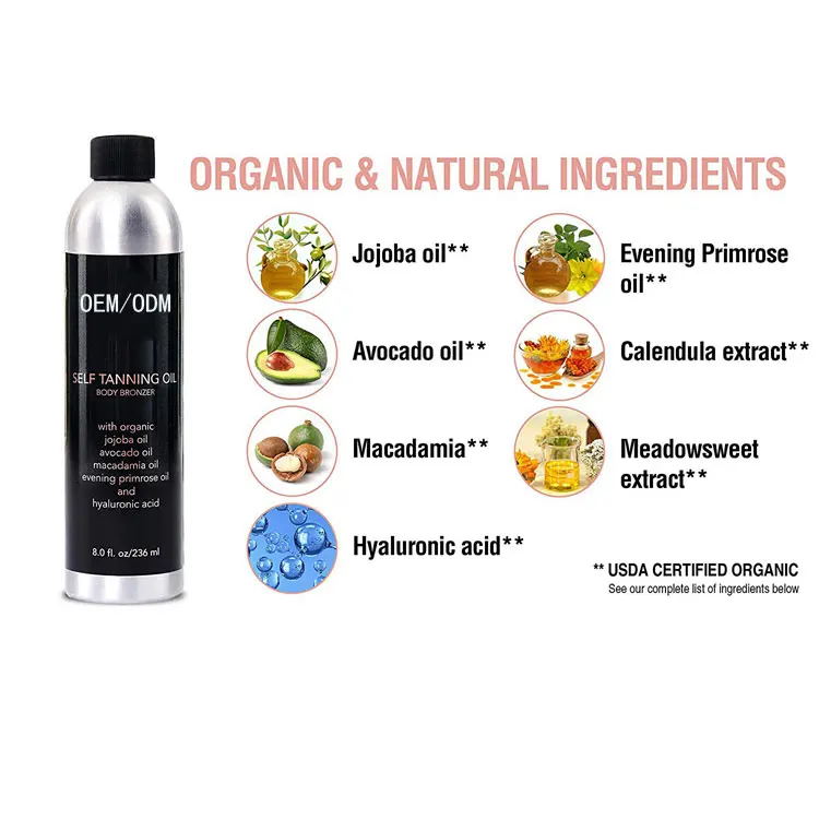 Custom Label Self Tanner Natural Sunless Instant Dark Tanning Oil For ...