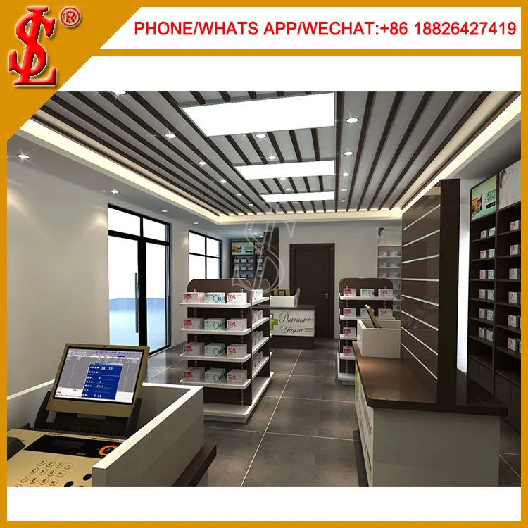 Retail Medical Pharmacy Shop Counter Design by Shuling