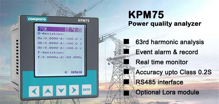 High accuracy 3 phase analyzer power factor analysis meter for motor ...