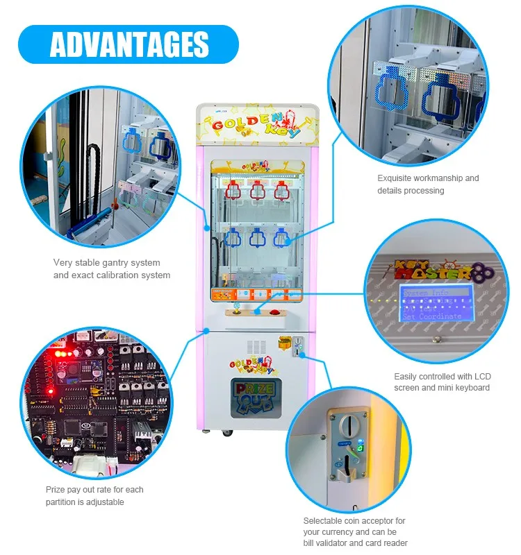 Coin Operated Key Master Game - Golden Key Prize Machine