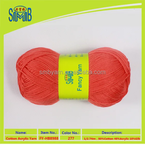 Fy-hb8988 Silk Blended Yarn Factory Smb 50g Skeins Hand Knitting Cotton ...