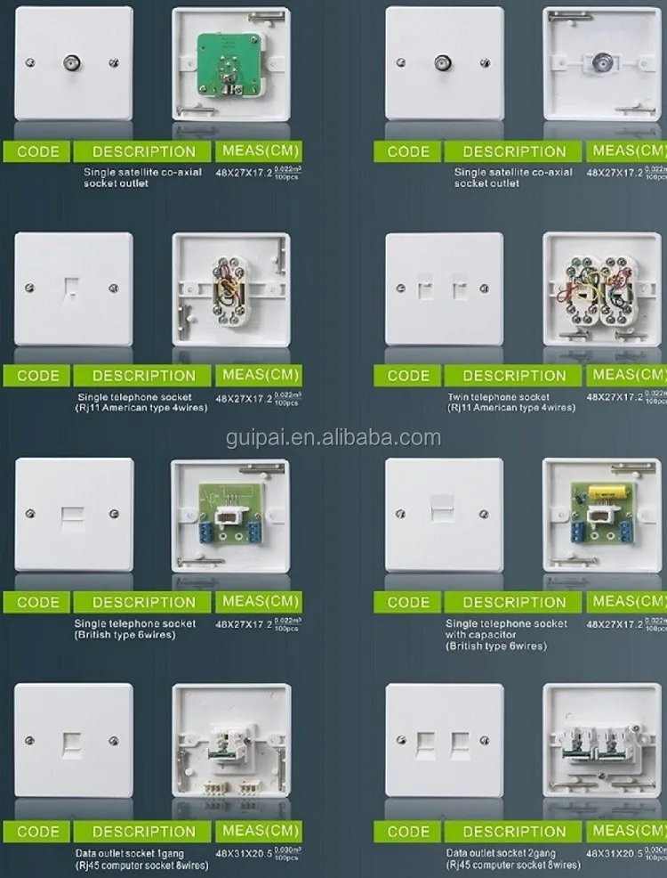 2 Gang Double 13a Single Pole Wall Switch Socket For Saudi Arabia ...
