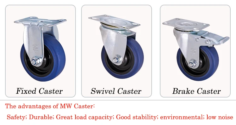 MW Medium Duty Rubber Trolley Caster Wheels - Durable & Versatile