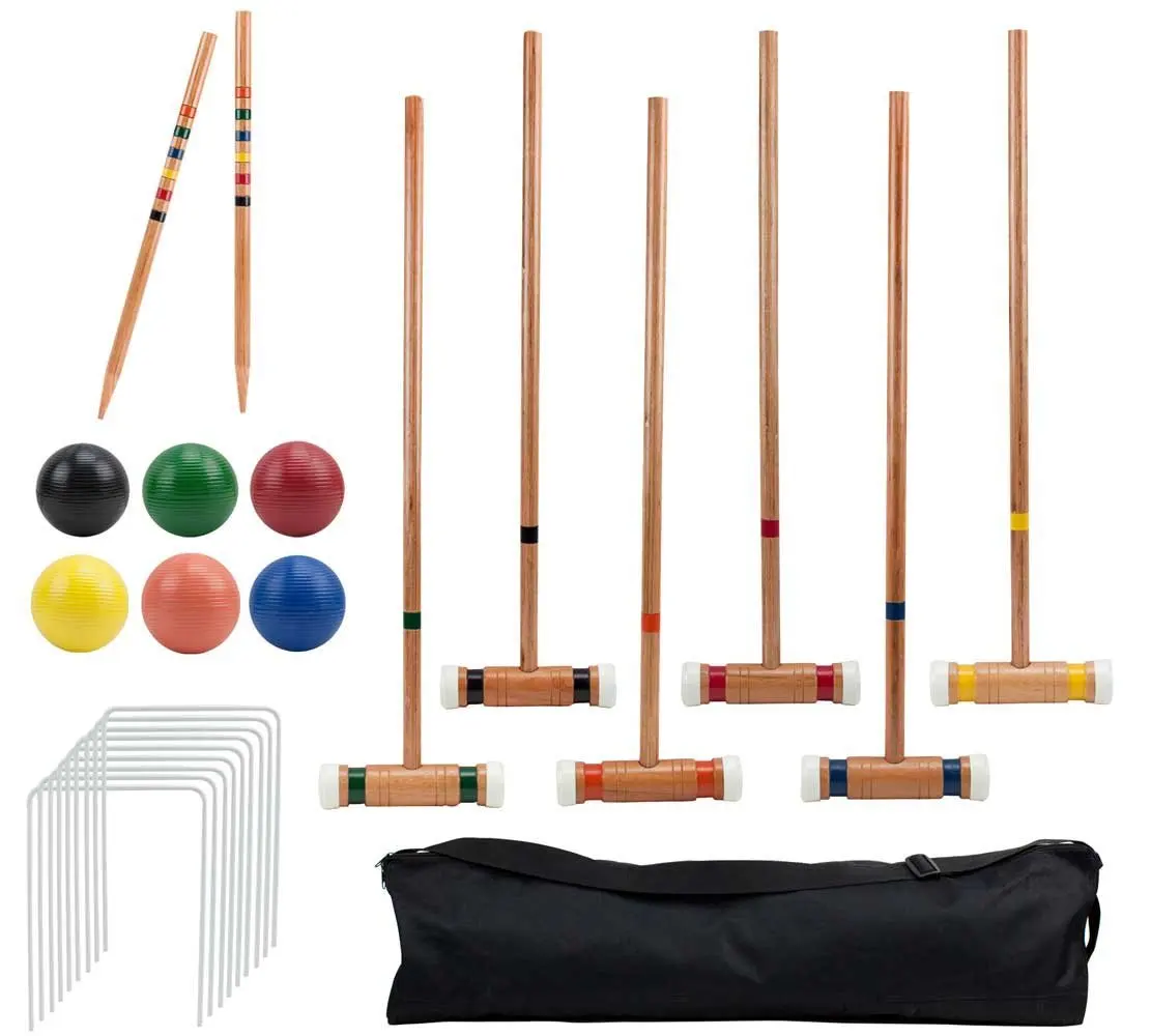 6-Player Mini Children Plastic Wooden Professional Croquet Balls Set ...