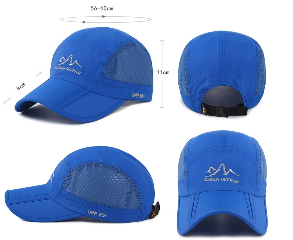 Wholesale Microfiber Sport Caps Mesh Foldable Golf Camp Cap Hats ...