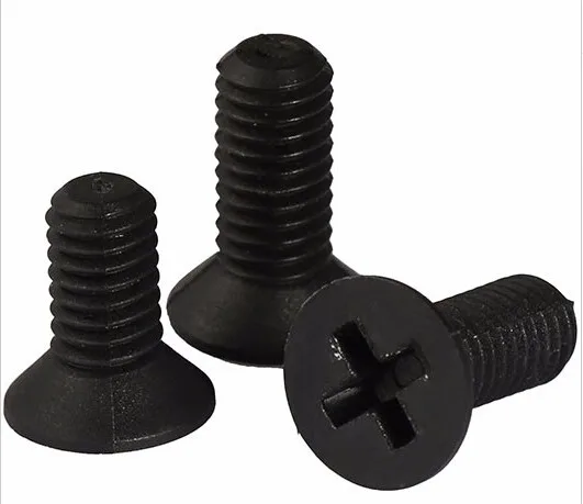 Nylon Flat Head Screws M1.6-m10 Black Plastic Screws Km Screws - Buy ...