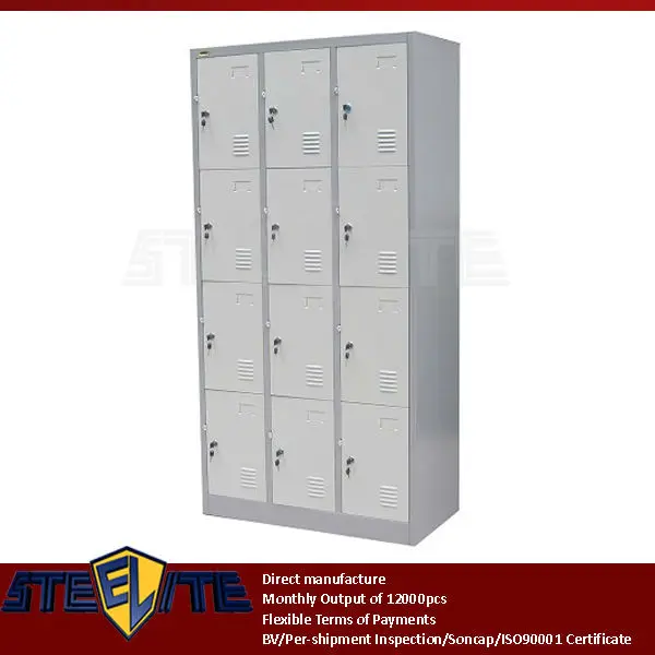 4-layer Twelve Doors White Fireman Steel Locker Cabinet