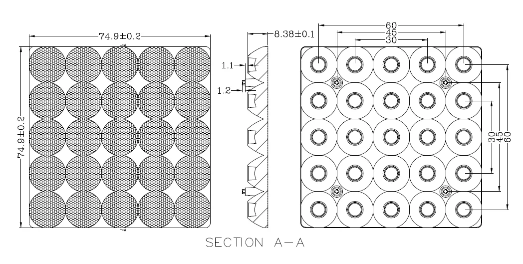 25 in 1 Square Shape LED Lens Array - Durable & Efficient