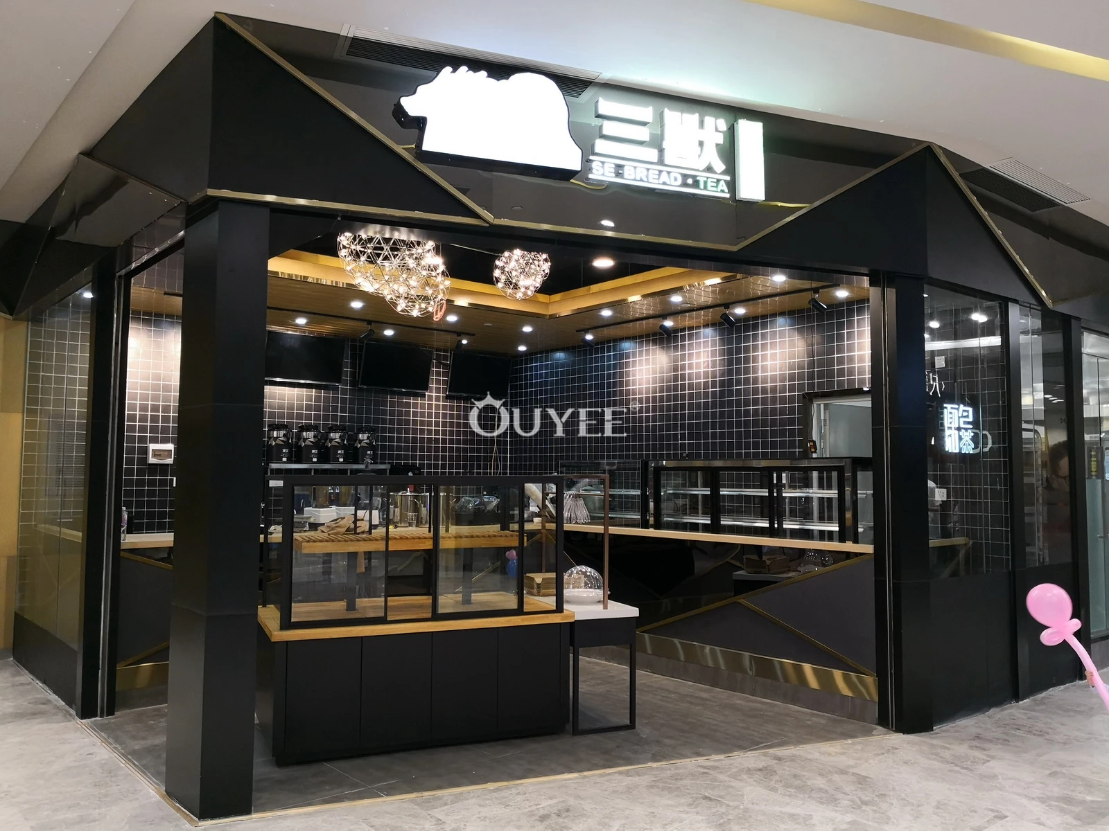 Modern Wood Coffee Shop Counter Design - High Glossy MDF