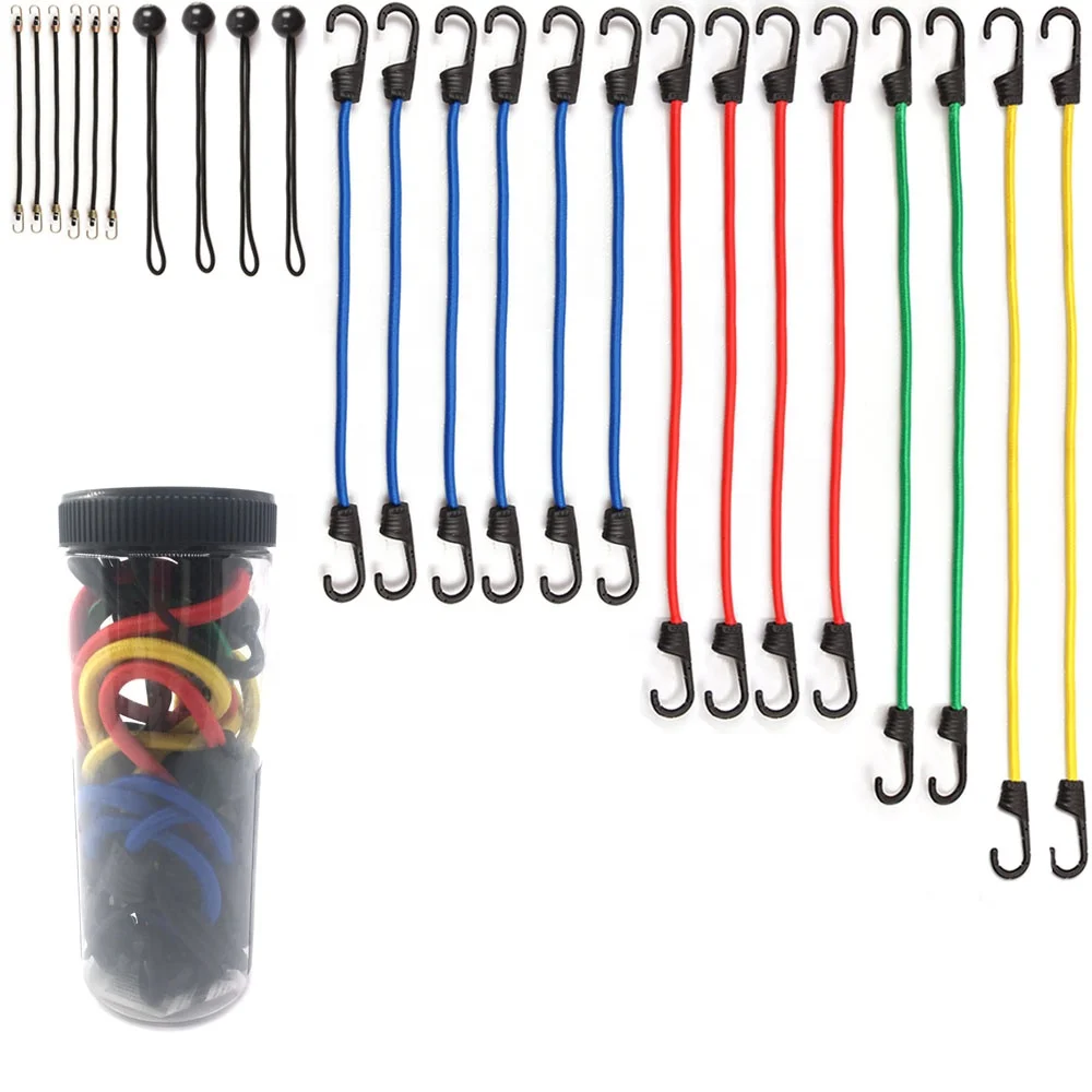24pcs Elastic Cord Bungee Cord Set with PP Coated Steel Hooks| Alibaba.com