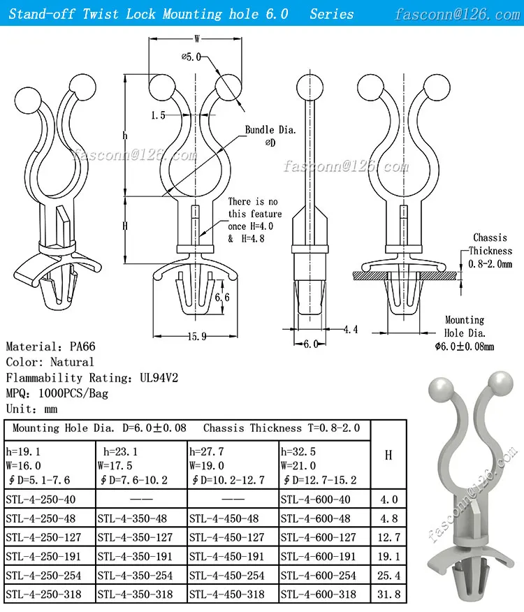 Push Mount Lock Loop Cable Clamp - Efficient Cable Management