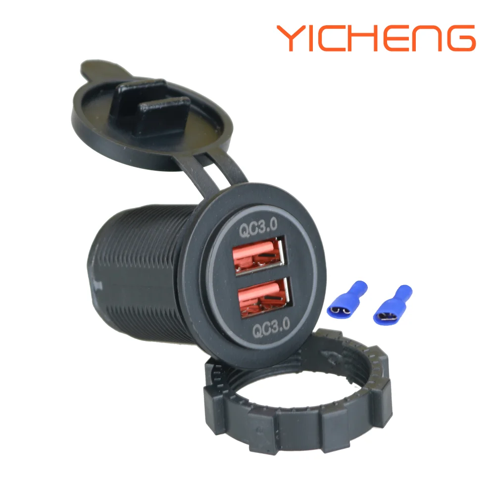 Universal 12V 24V Car Charger with Dual USB Ports QC 3.0