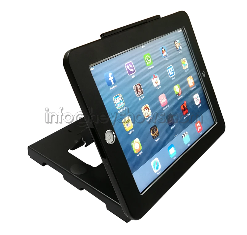 Lockable Ipad Stand Desk Enclosure Tablet Counter Sign Holder Table ...