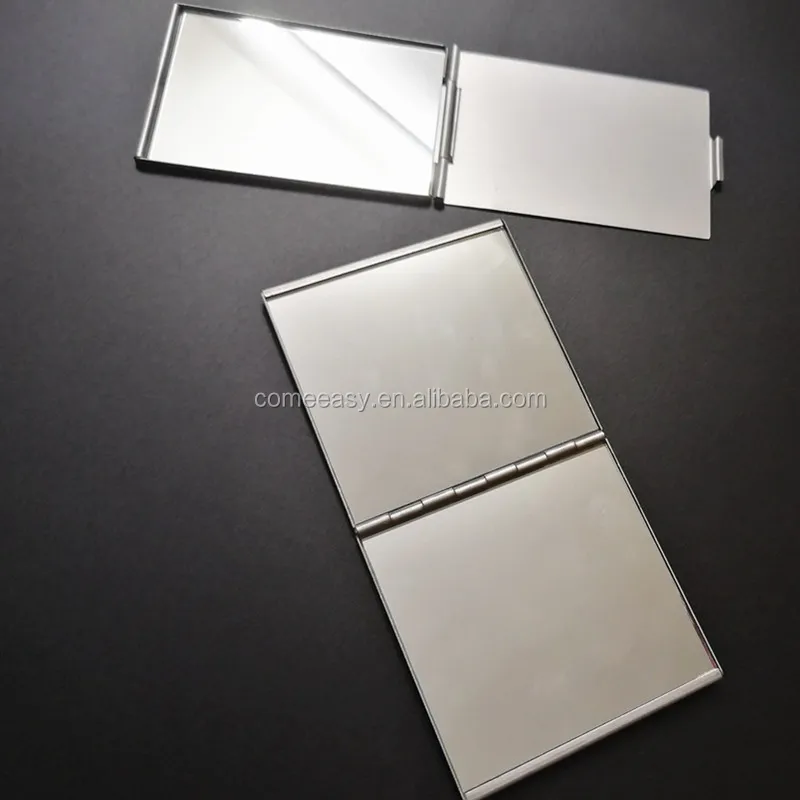 Small Square Aluminum Double Side Folding Compact Hand Pocket Mirror ...