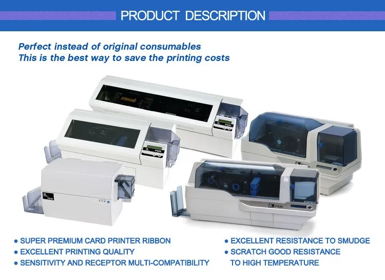 For Zebra P330i Id Card Printer Metallic Silver Ribbon 800015-107 ...