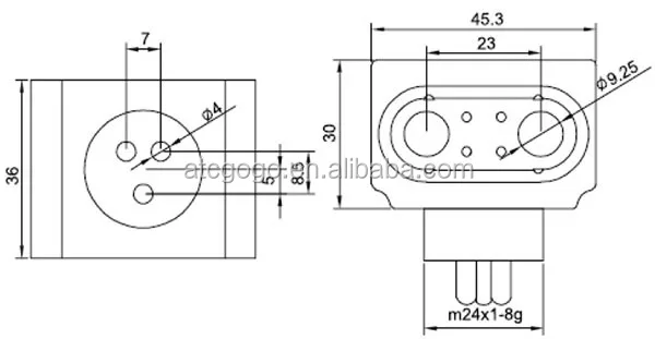 GOGOATC Automobile Valve Double Coil 3 Pin Round Pin European Plug 12v ...
