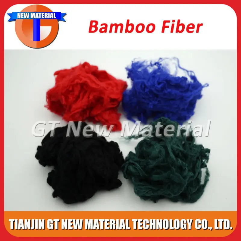 100% Bamboo Pulp Grade Dope Dyed Raw Bamboo Fiber For Filling Bamboo ...