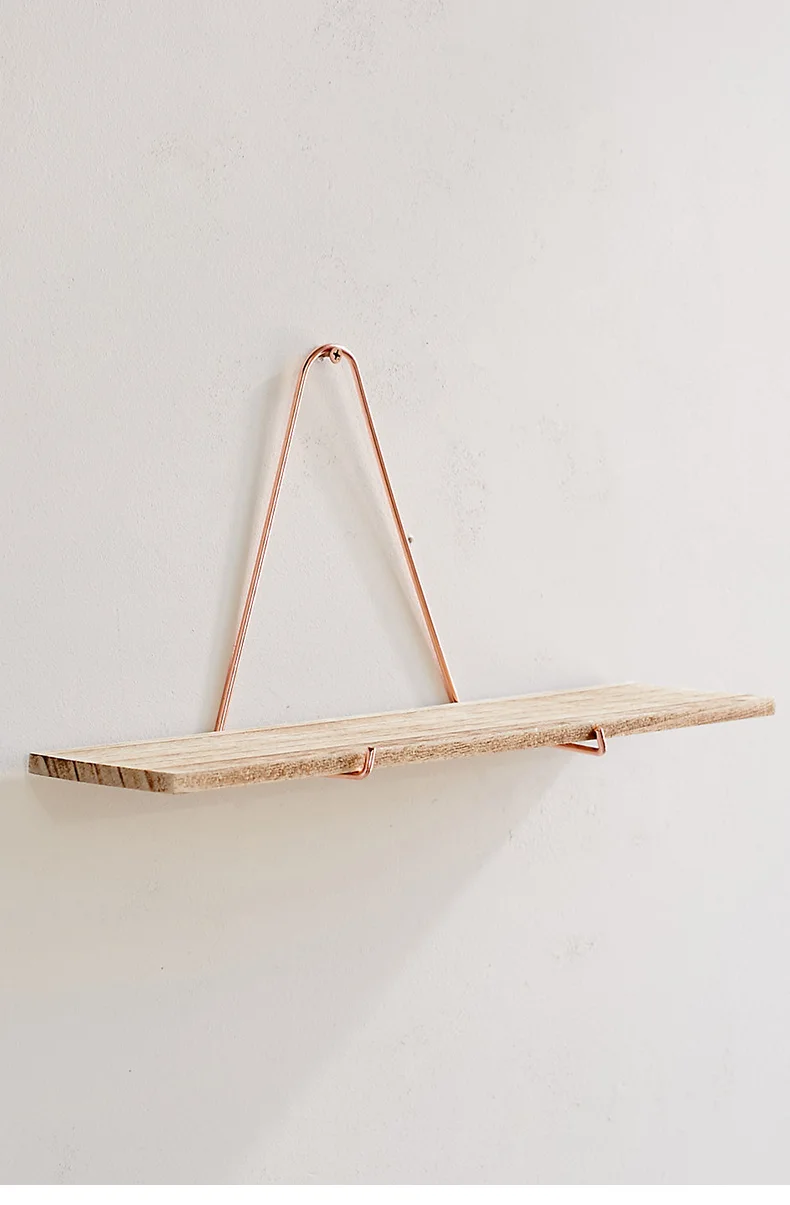 Industrial Loft Rose Gold Plating Wall Wire Floating Shelf