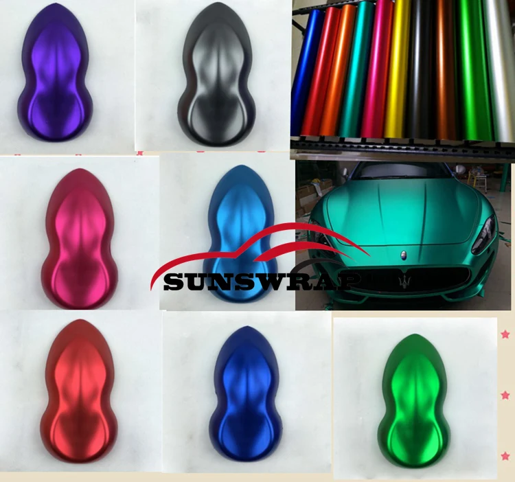 Blue Metallic Matte Chrome Vinyl Wrap With Air Bubble Free For Car Wrap ...