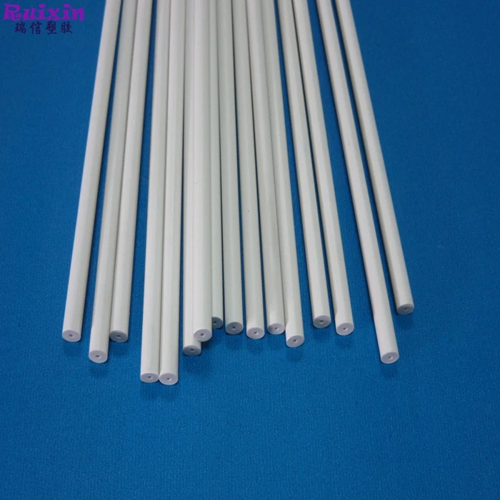 White PVC Strip Round Rod Extrusion - 1/5 Inch Diameter