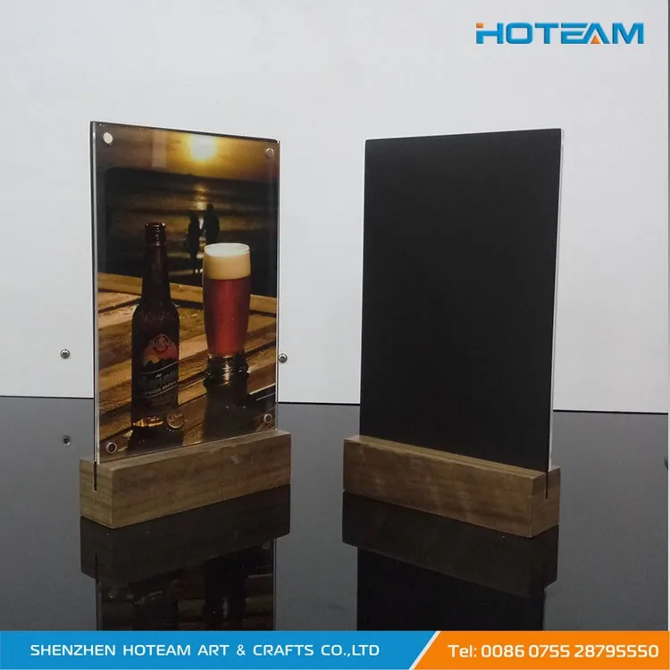 2017 Newest Wooden Acrylic Table Talker With Chalkboard For Menu Holder ...