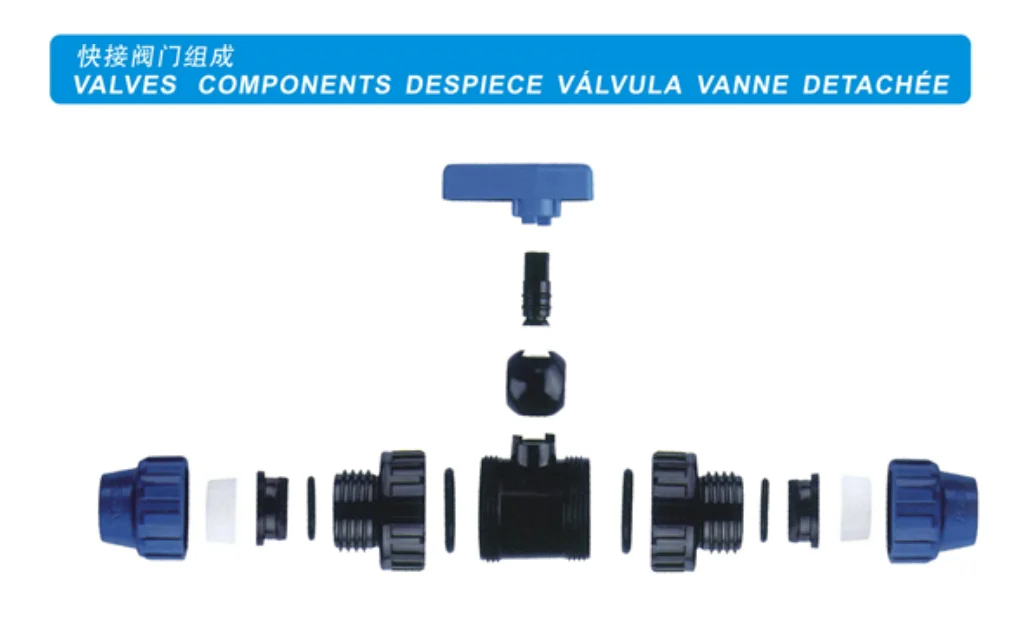 Size DN20 40 50 Quick Connection PE Pipe Compression Ball Valve