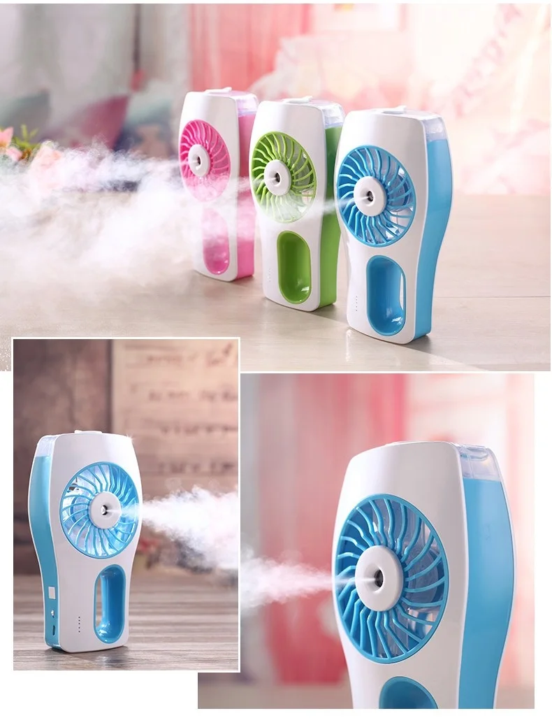 Mini Usb Water Mist Fan Portable Handheld Rechargeable Humidifier Air ...