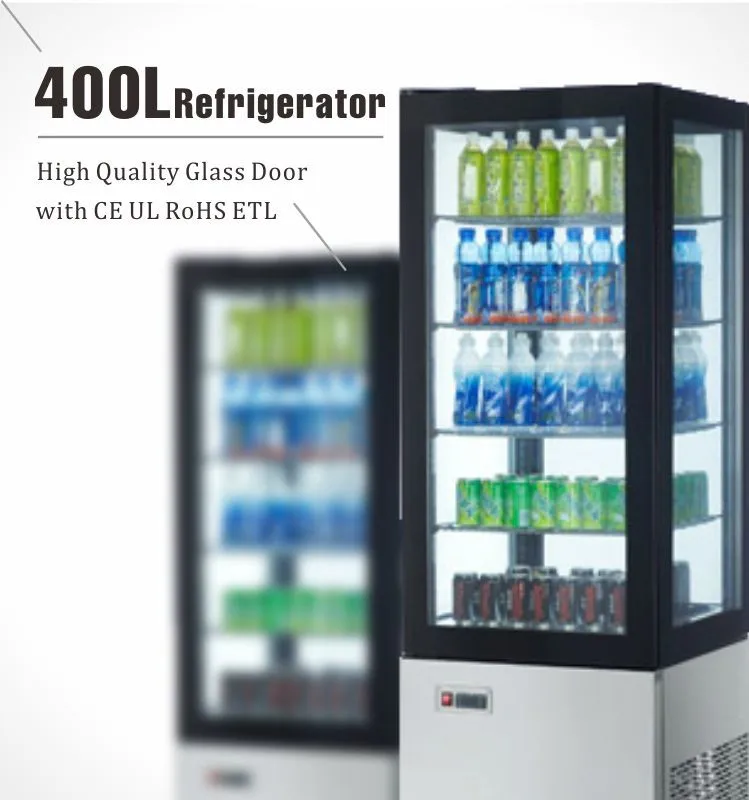 100l To 600l Commercial Countertop Beverage Cooler Four Side Display ...