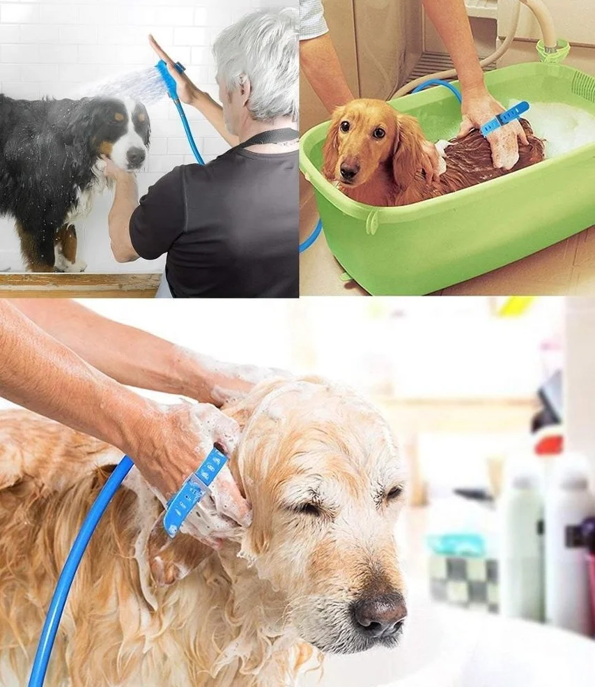 Pet Shower Gloves - Grooming Sprayer Scrubber Massage Brush