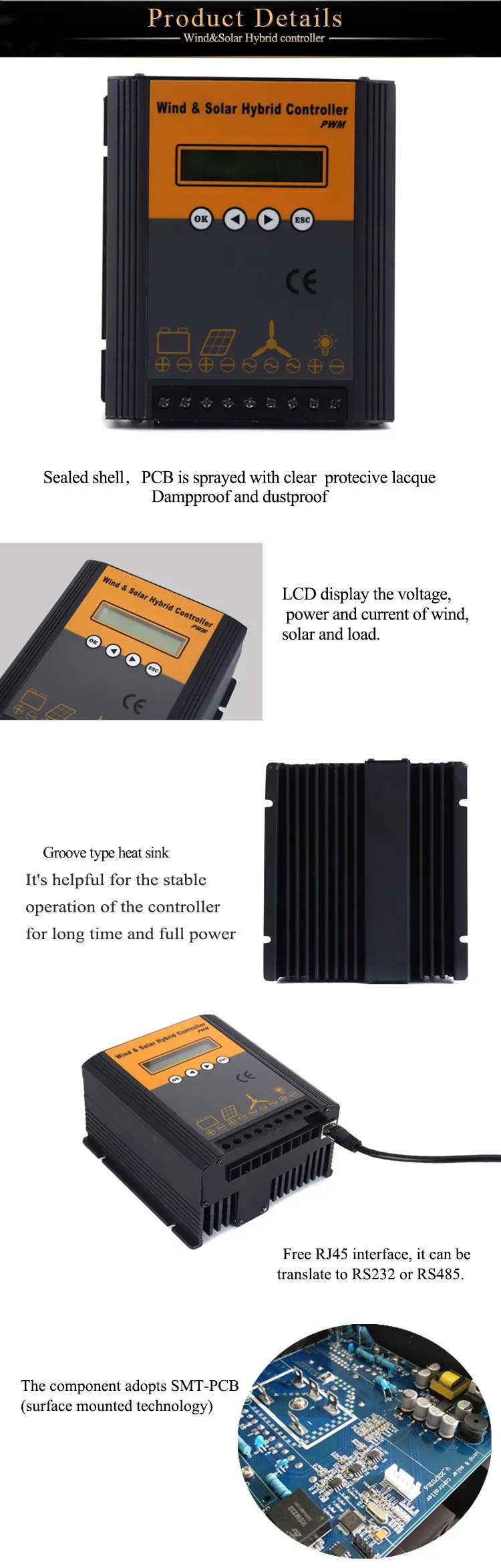 Adjustable Wind Solar Hybrid Charge Controller 100w 200w 300w 400w 500w ...