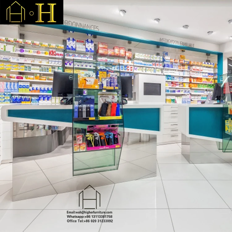 New Medical Shop Interior Design With Modern Medical Store Counter ...