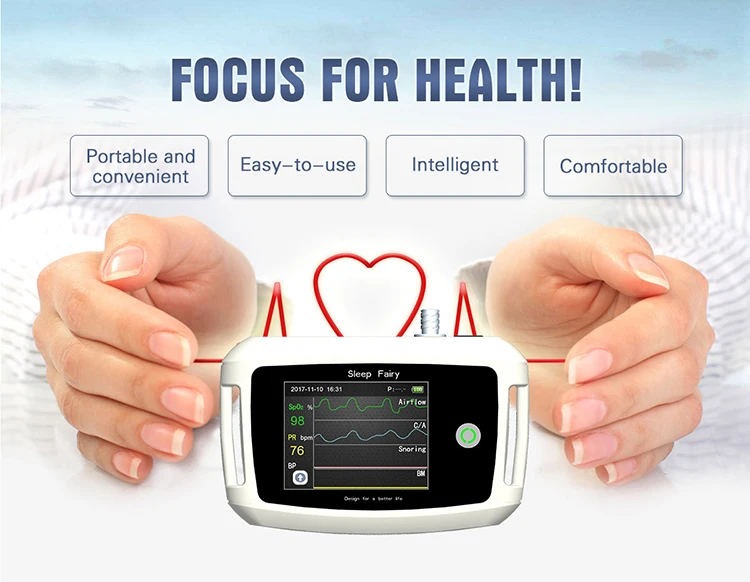 22 Channels Polysomnography Patient Monitor Device Breathing Apparatus ...