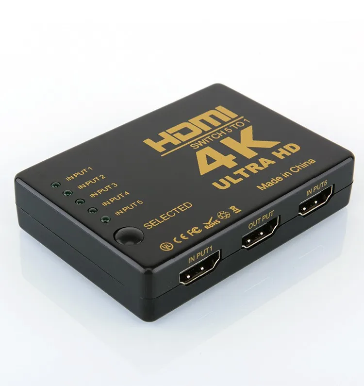 HDMI 5 Port Switch Selector Splitter Hub IR Rf Remote 3D 4K*2K