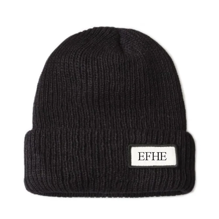 Wholesale Black Toque Custom Knitted Woven Label Toque - Buy Toque ...