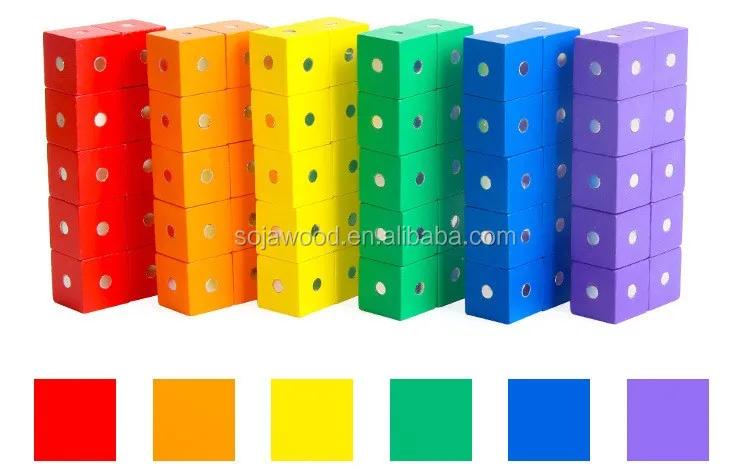 Diy Toy New Magnetic Cube Wooden Block - Buy Magnetic Connecting Blocks ...
