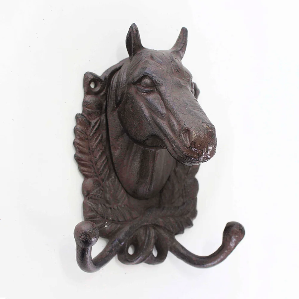 Rustic Antique Creative Animal Head Shaped Coat Key Hooks Rack Hardware ...