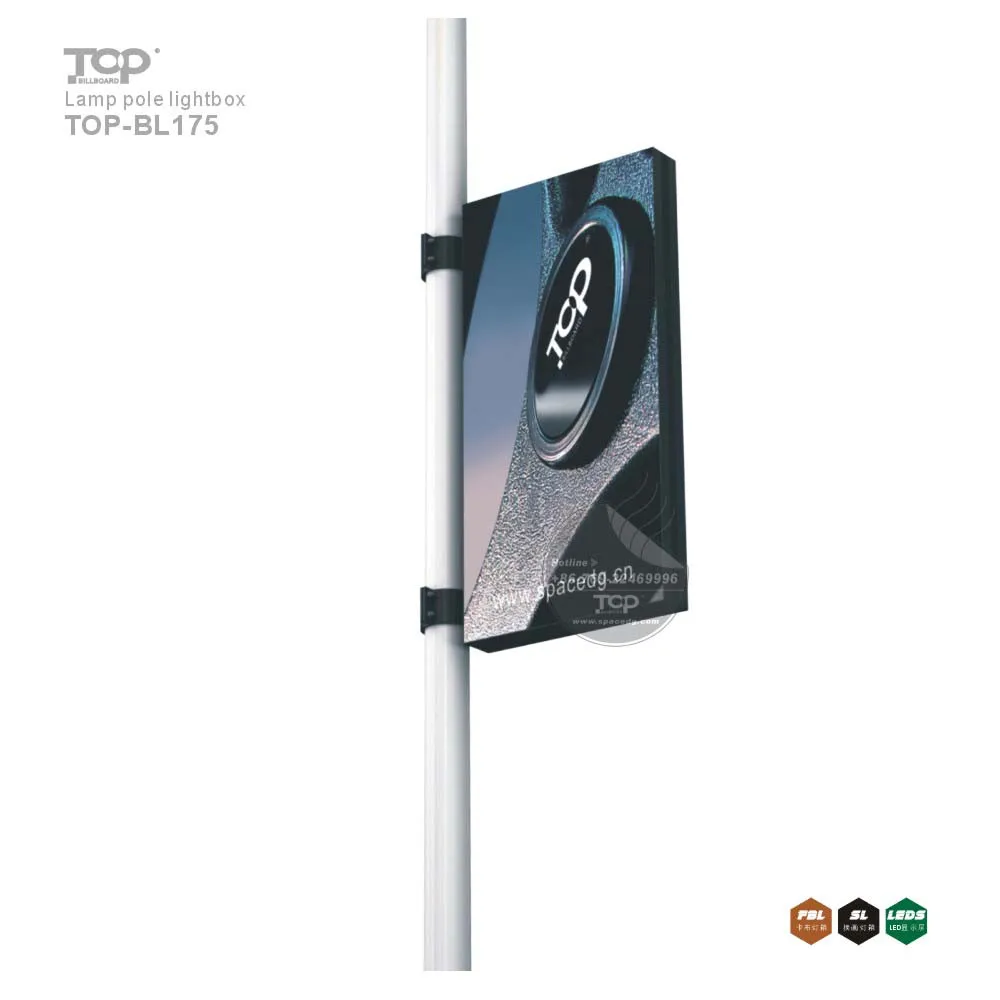 Two Faces Static Banner Advertising Lamp Post Light Box - Buy Banner ...