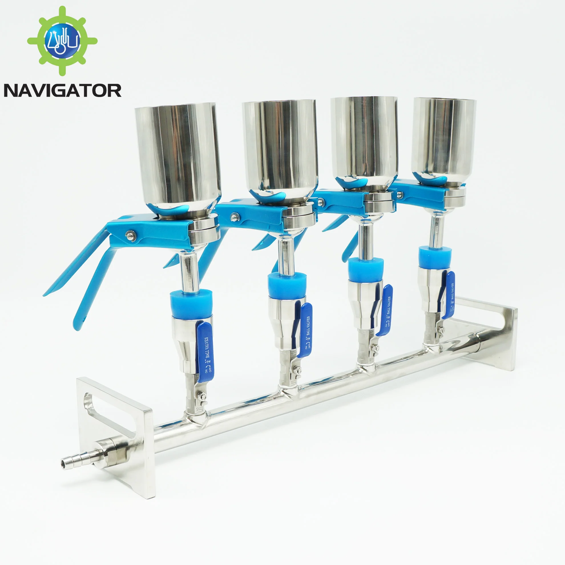 Filter Funnel Manifold - 4 Branch Glass Funnel for Vacuum Filtration