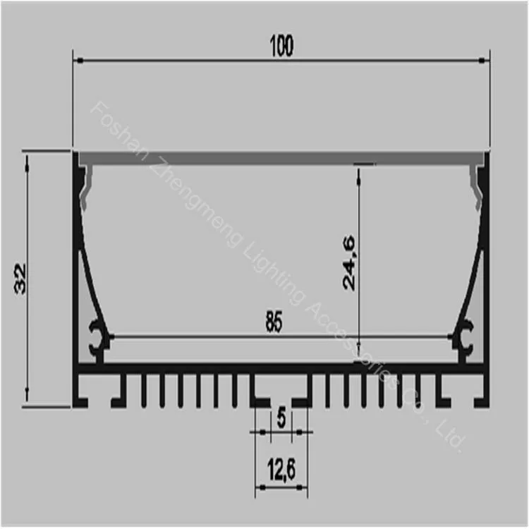 Big Size Wider 100mm*32 Mm Led Rope Pendant Light Aluminum Profiles ...