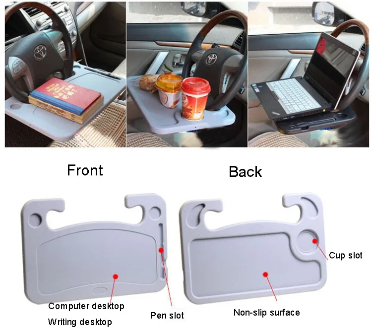 Car Dining Table - Portable Laptop Desk with Multi Trays